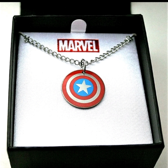 Marvel | Accessories | Marvel Comics Captain America Shield Necklace ...